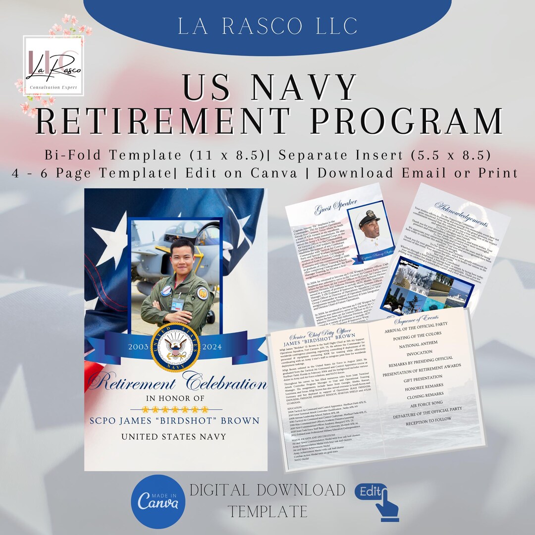 Navy Retirement Program With Insert - Etsy