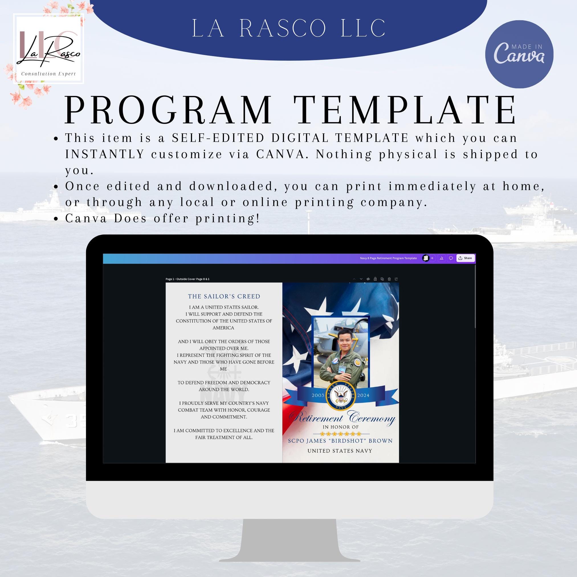 NEW US Navy Retirement Program 8 Page Template - Etsy