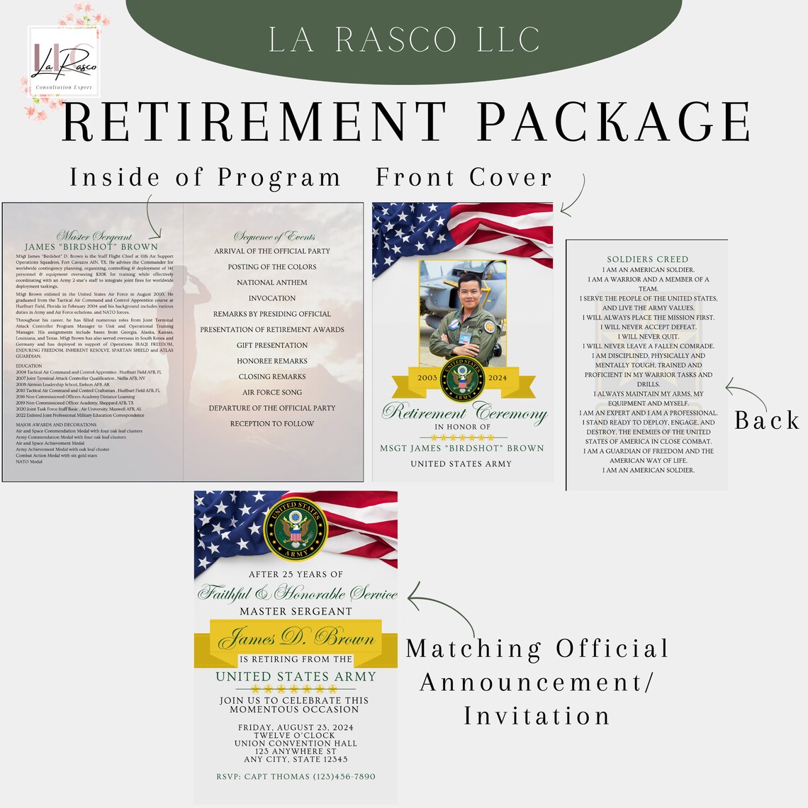 Army Retirement Program Package - Etsy