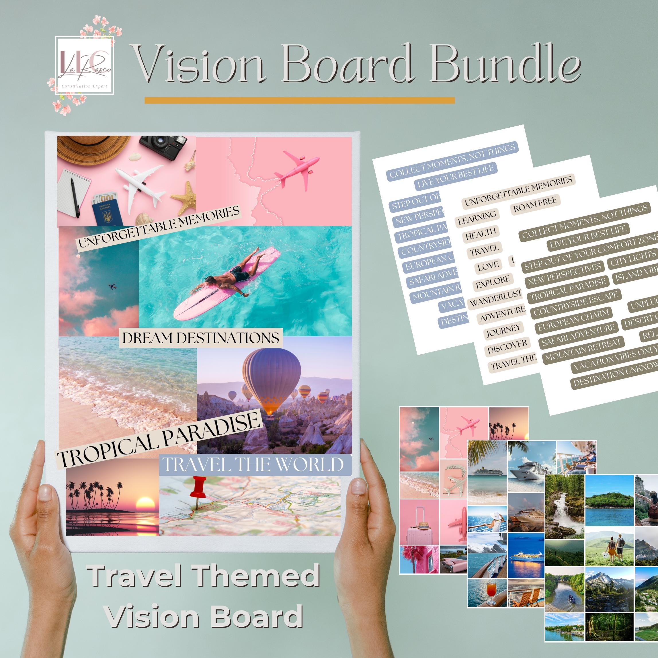 Travel-themed Vision Board Printable | Instant Download - Etsy
