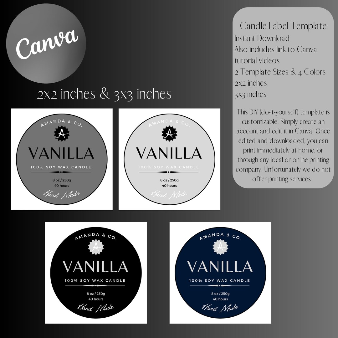 Minimalist Circle Candle Label - Etsy