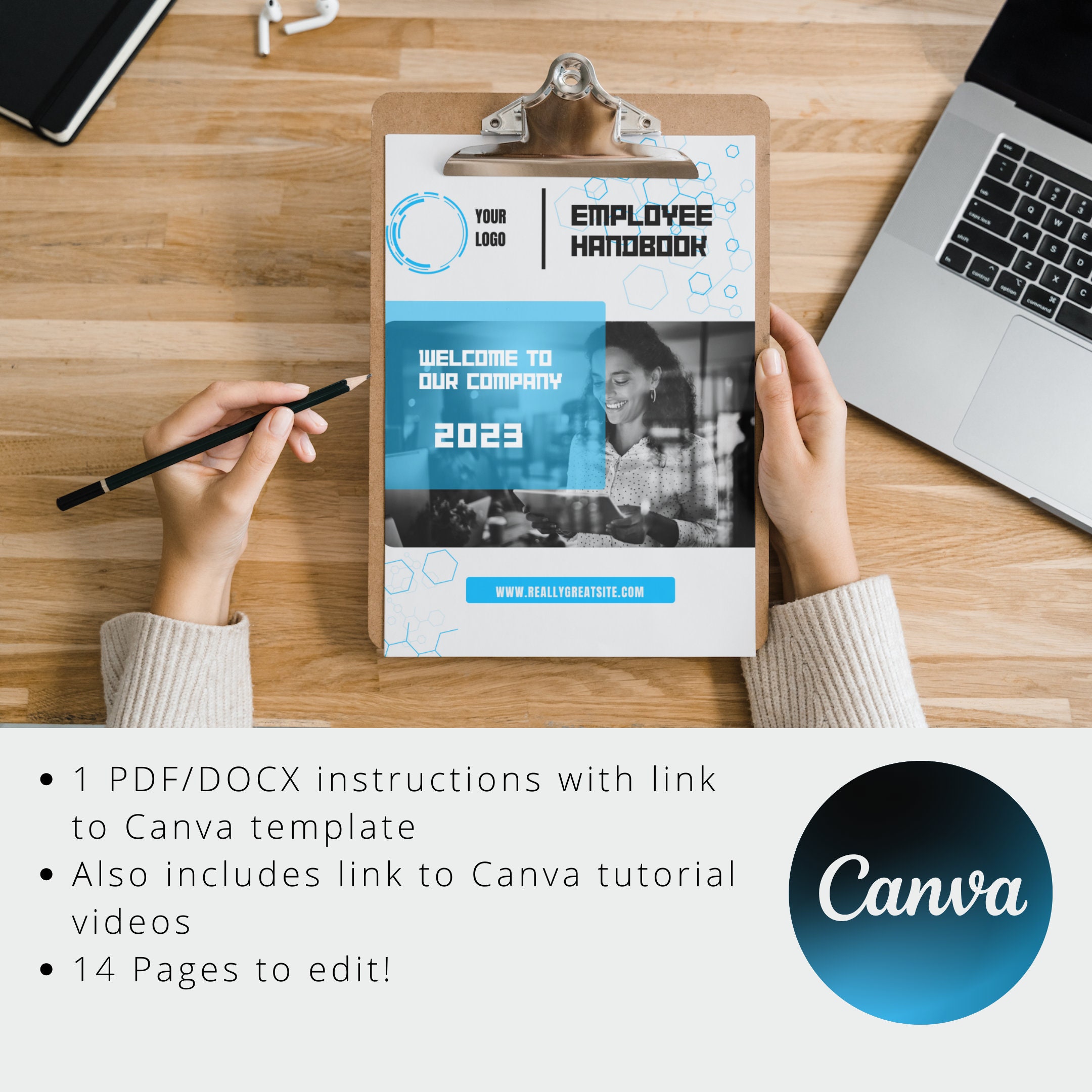 Tech Style Employee Handbook Template - Etsy