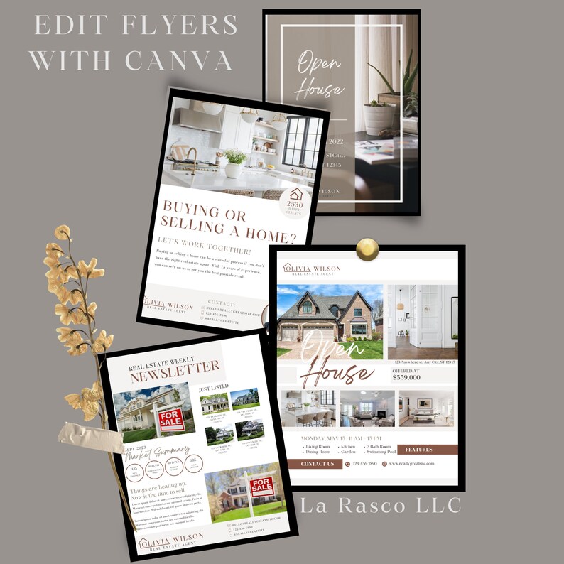 Real Estate Template Package: Open House, Newsletter, and More (canva ...