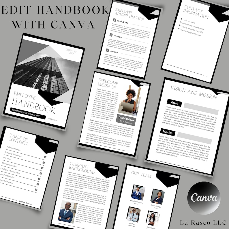 Modern Employee Handbook Template - Etsy
