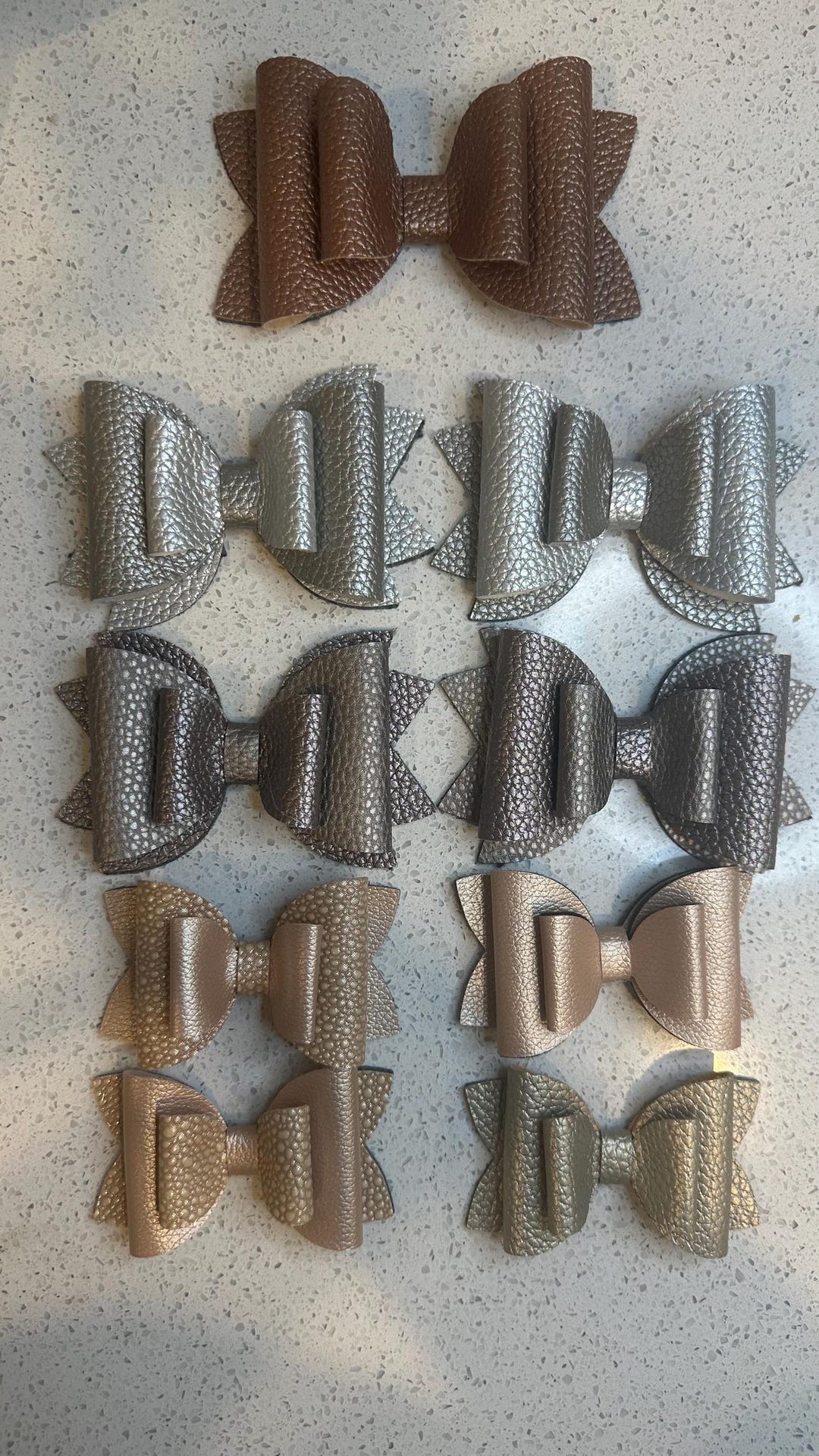 Neutral Metallic Faux Leather Straw Bow Collection – for Stanley ...
