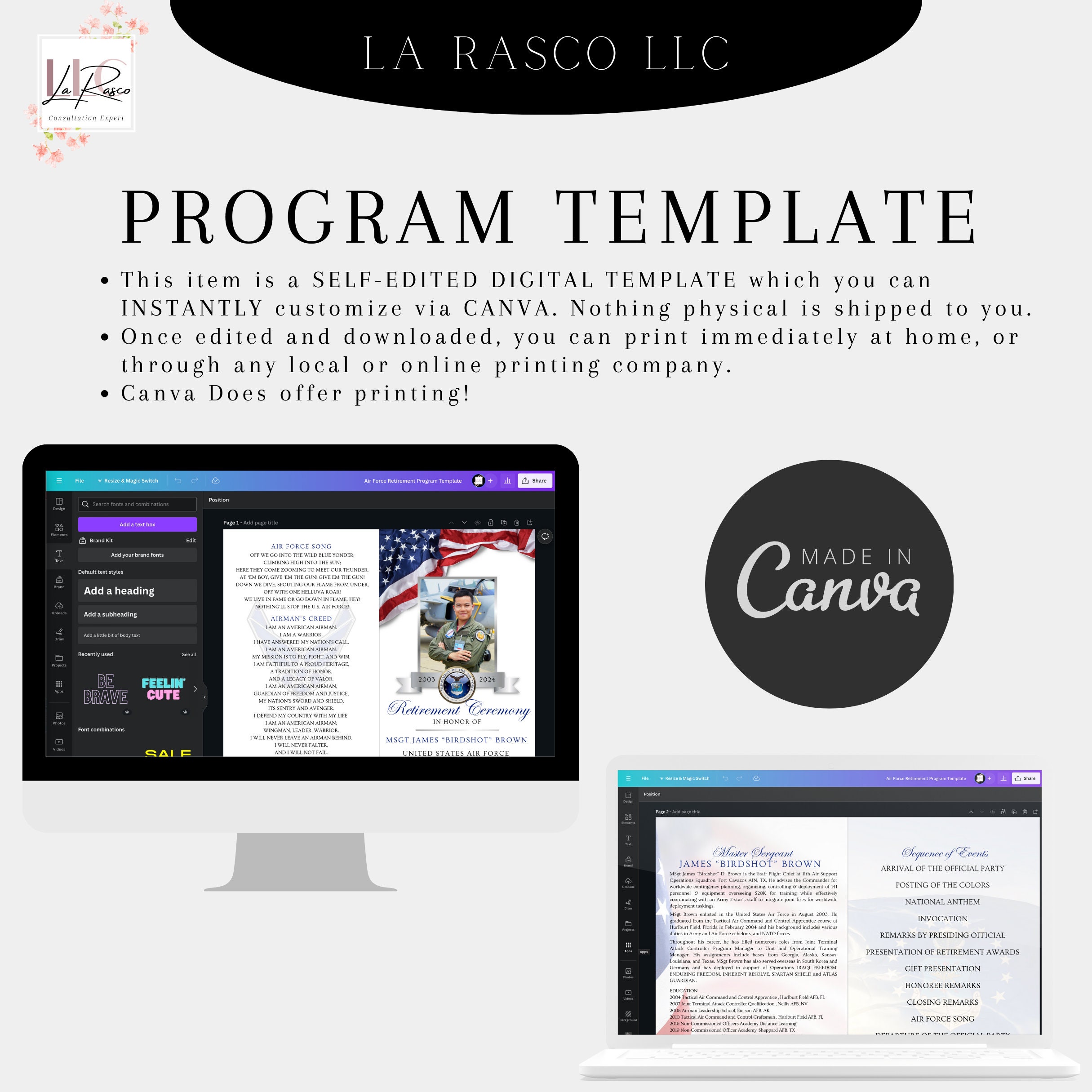 Air Force Retirement Program Template - Etsy