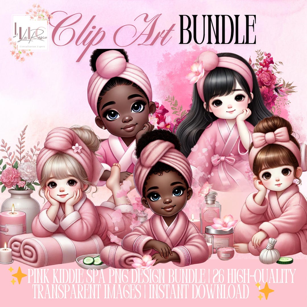 Pink Kiddie Spa | PNG Design Bundle | 26 High-quality Transparent ...