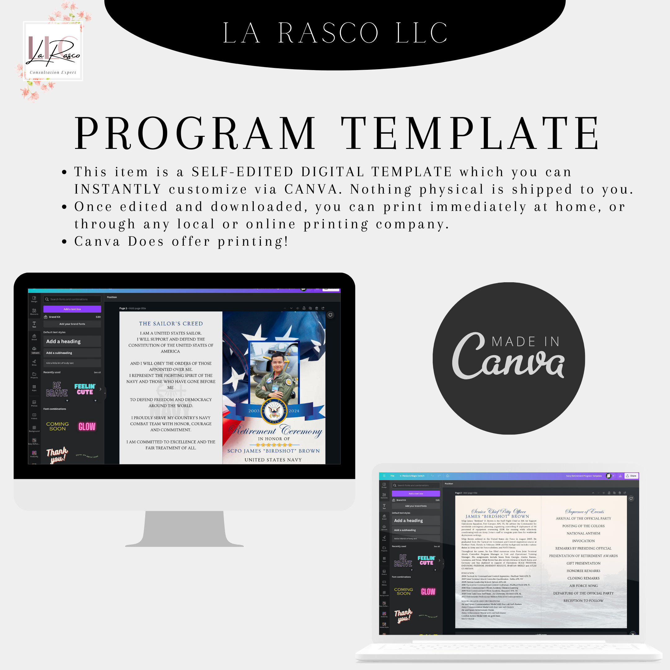 Navy Retirement Program Template - Etsy