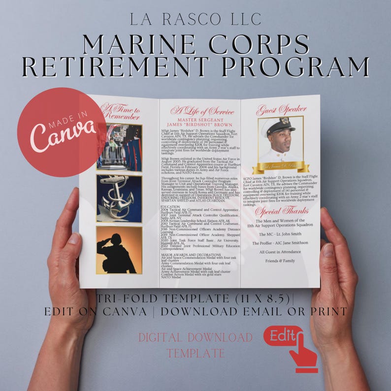NEW!! Marine Corps Tri-fold Retirement Program Template - Etsy