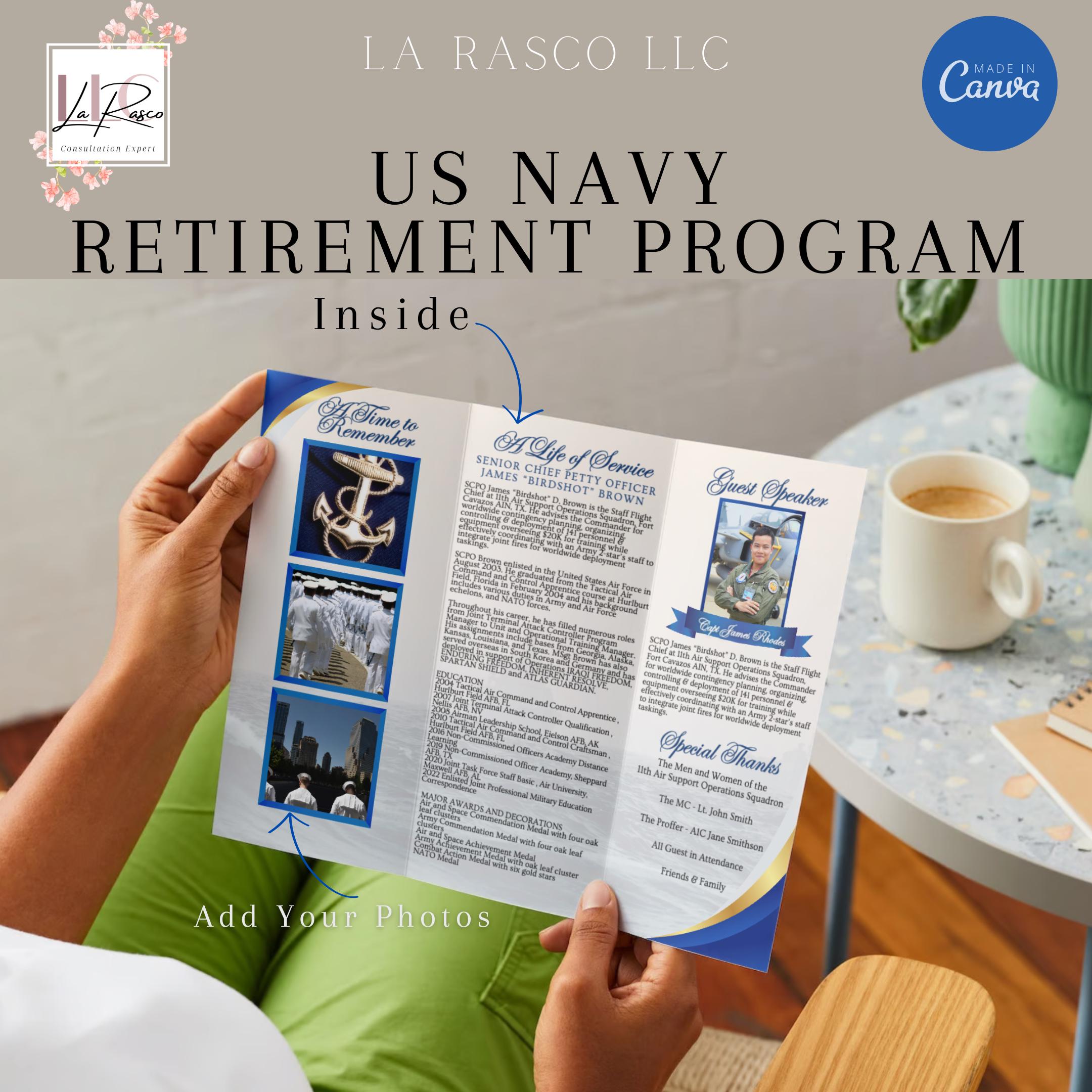 NEW!! Navy Tri-fold Retirement Program Template - Etsy