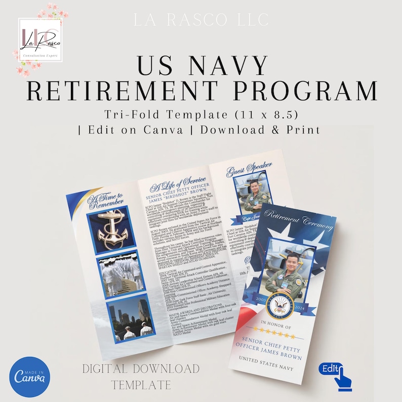 NEW!! Navy Tri-fold Retirement Program Template - Etsy