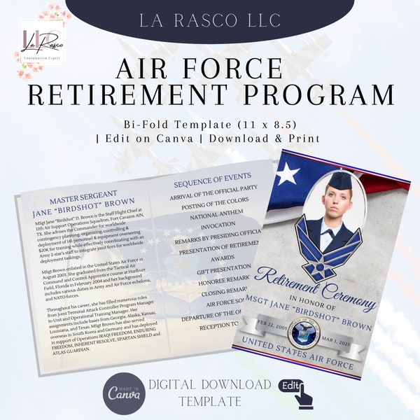 Air Force Retirement Program Personal Photo Template - Etsy