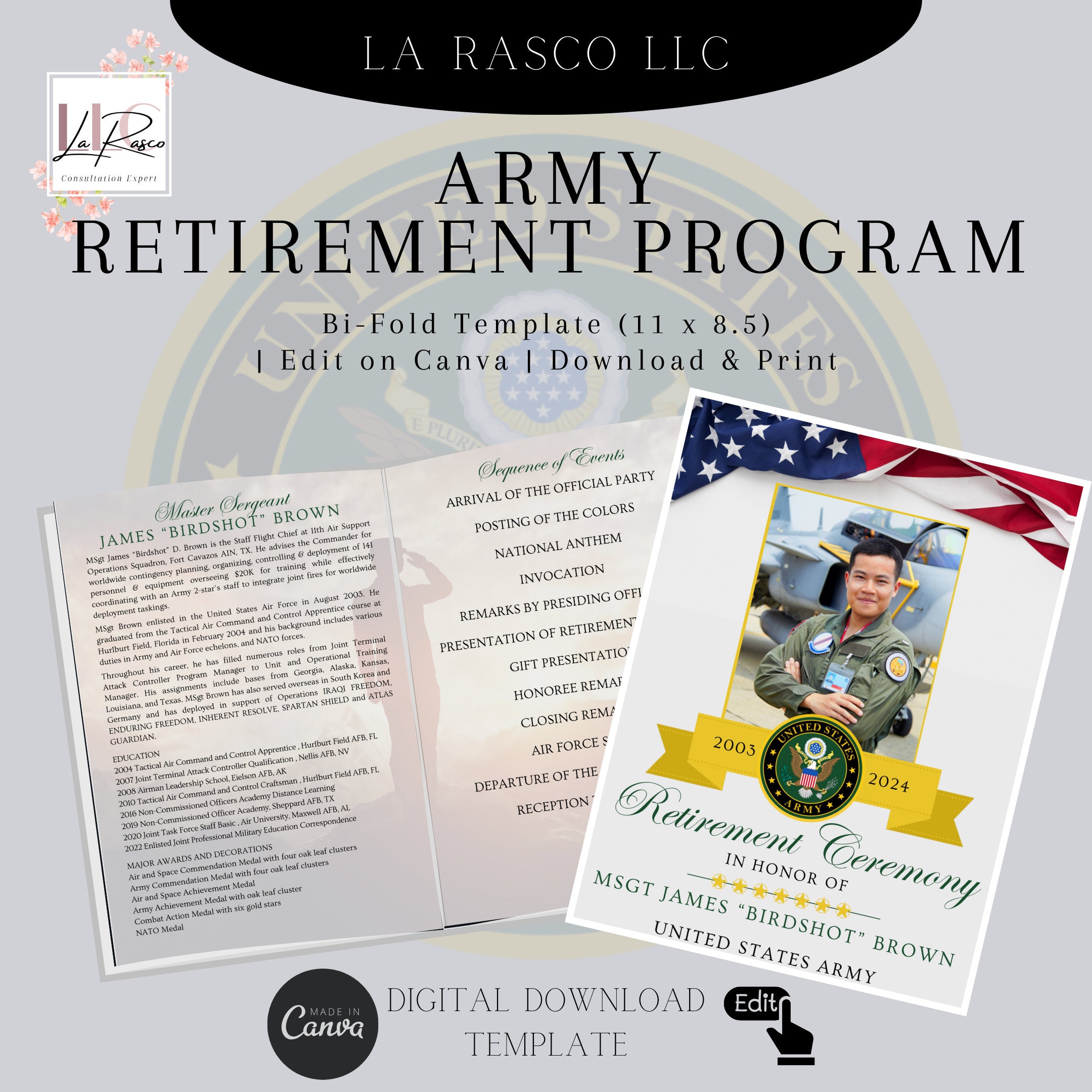 Army Retirement Program Template - Etsy