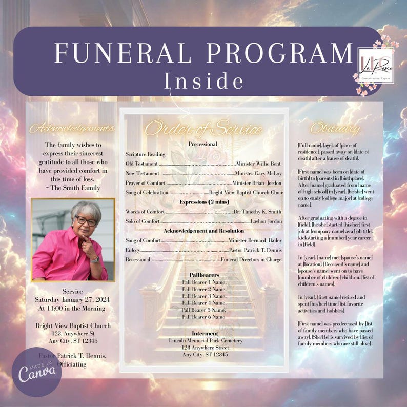 NEW! Golden Gate Gatefold Funeral Program Template - Etsy