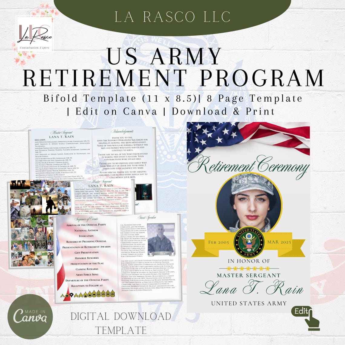 Army Retirement Program 8 Page Template - Etsy