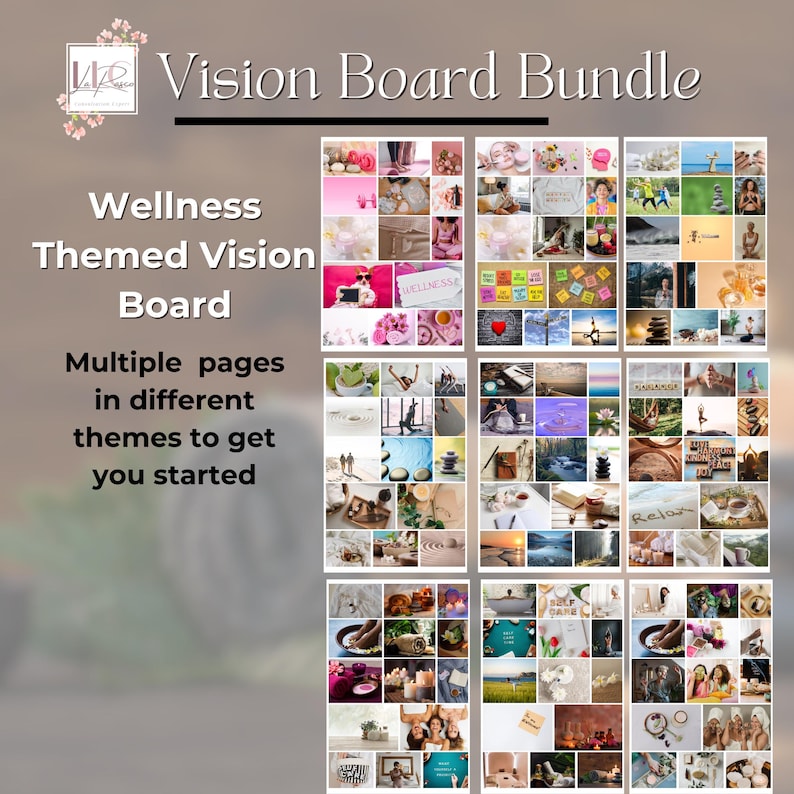 Wellness Themed Vision Board Printable | Instant Download - Etsy