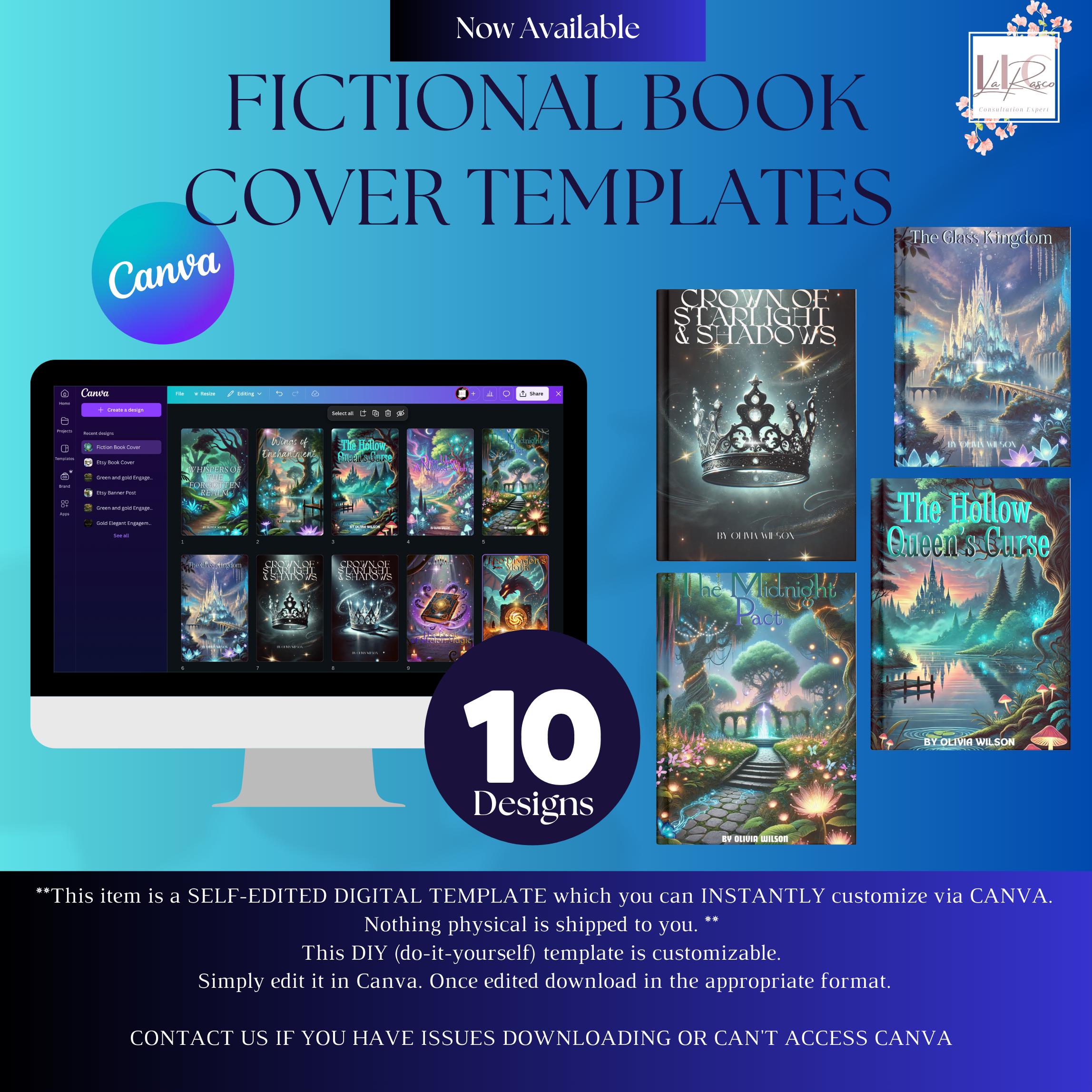 Fictional Book Cover Template | Front Cover Template - Etsy