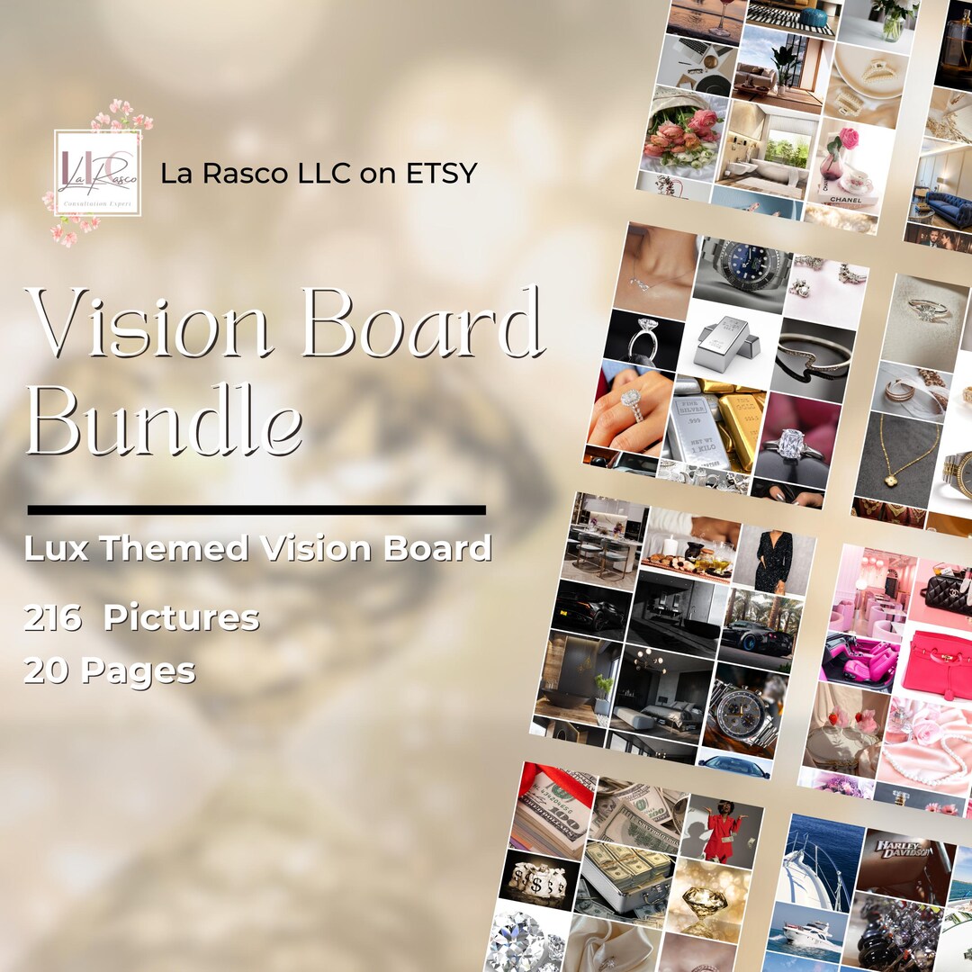 Lux-themed Vision Board Printable | Instant Download - Etsy