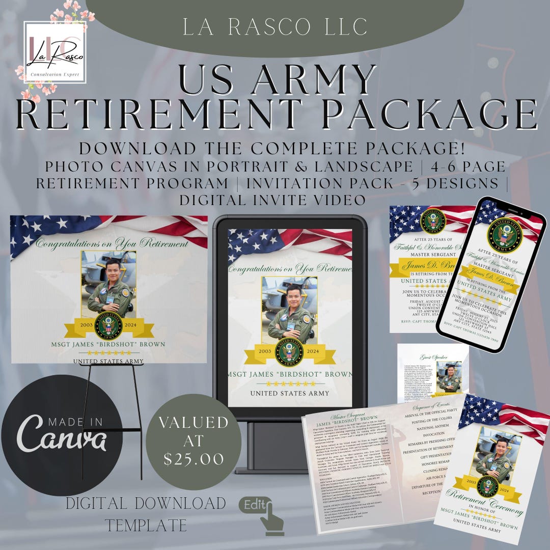 NEW Army Retirement Package - Etsy