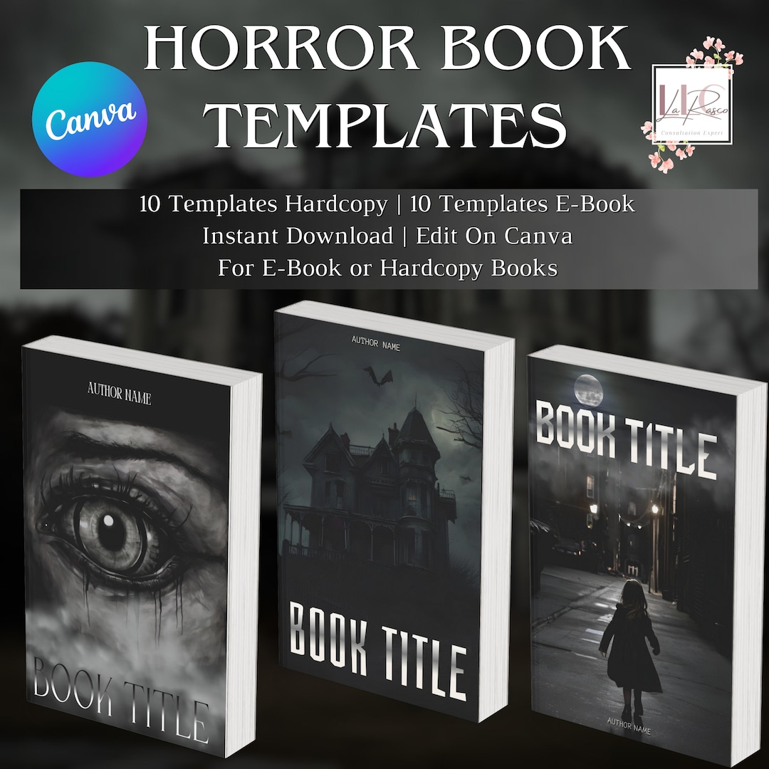 Horror Book Cover Template - Etsy