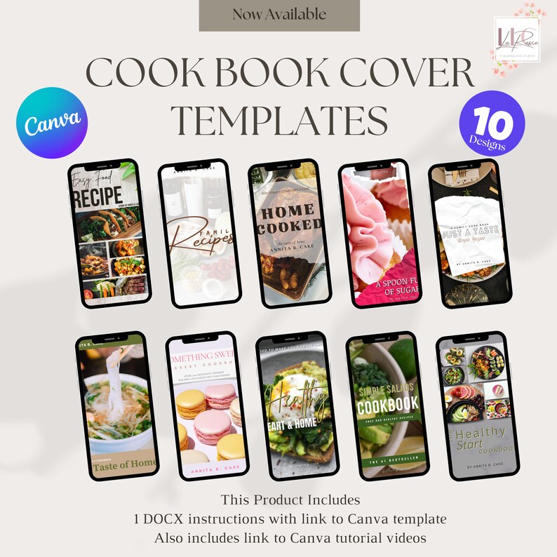 Cookbook Book Cover Template - Etsy