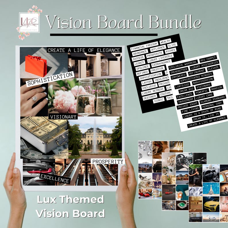 Lux-themed Vision Board Printable | Instant Download - Etsy