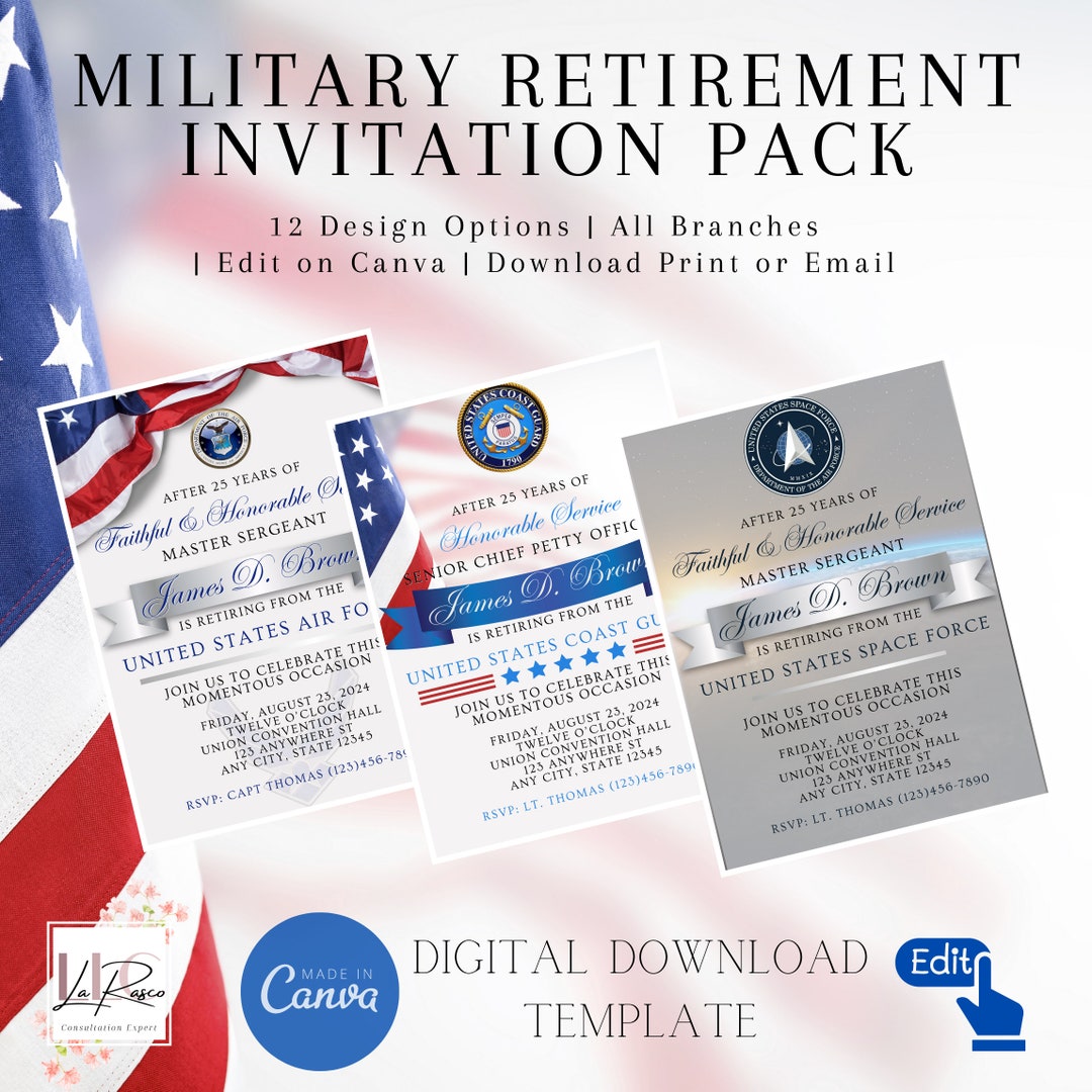 Military Retirement Invitation Pack - Etsy