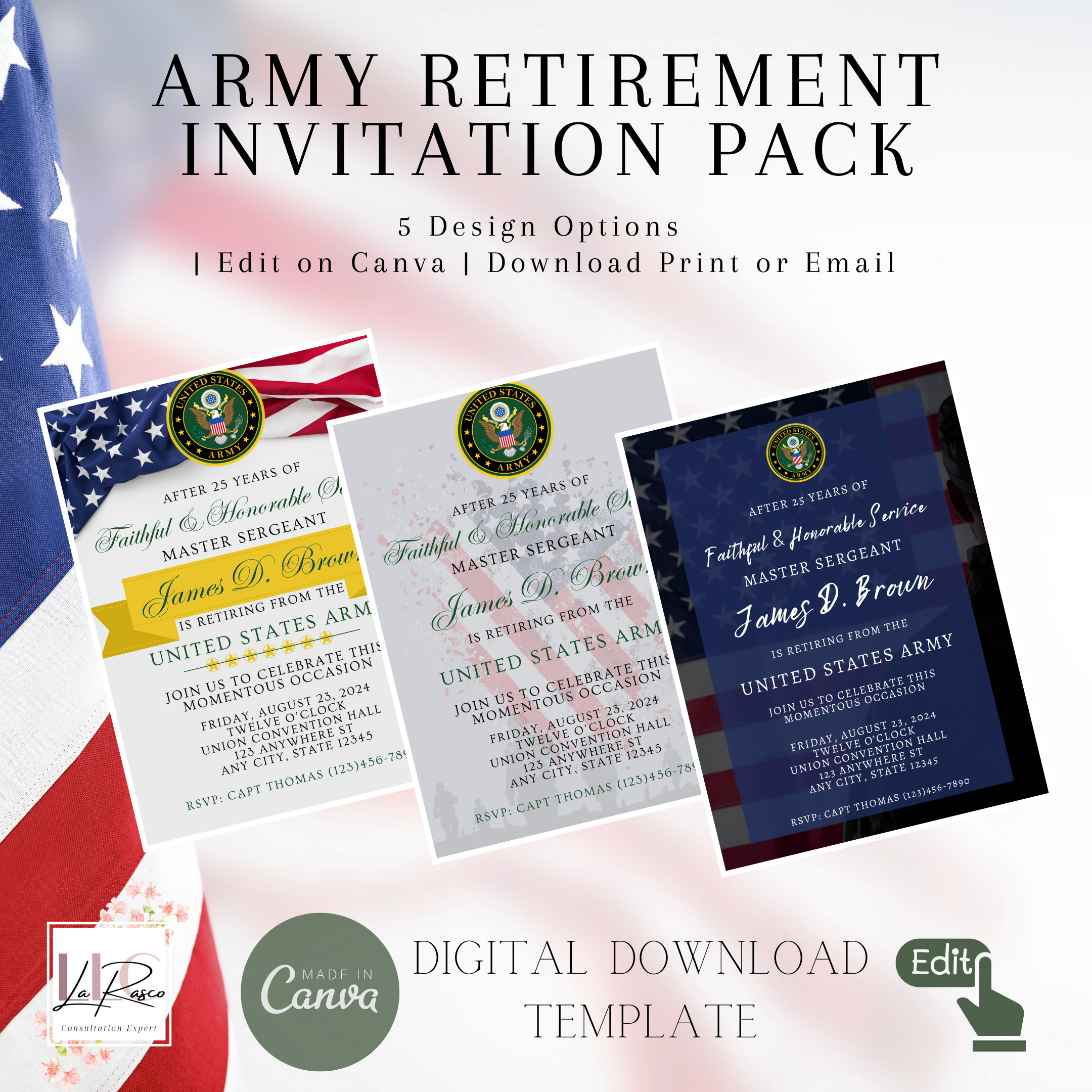 Army Retirement Invitation Pack - Etsy