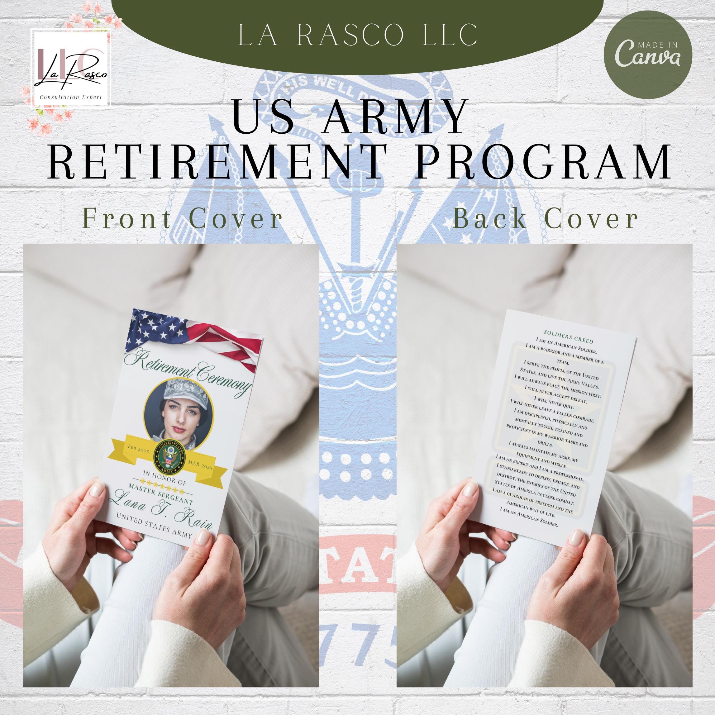 Army Retirement Program 8 Page Template - Etsy