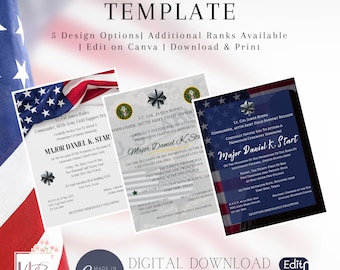 Army Promotion Ceremony Invitation, Printable Army Promotion Invitation ...