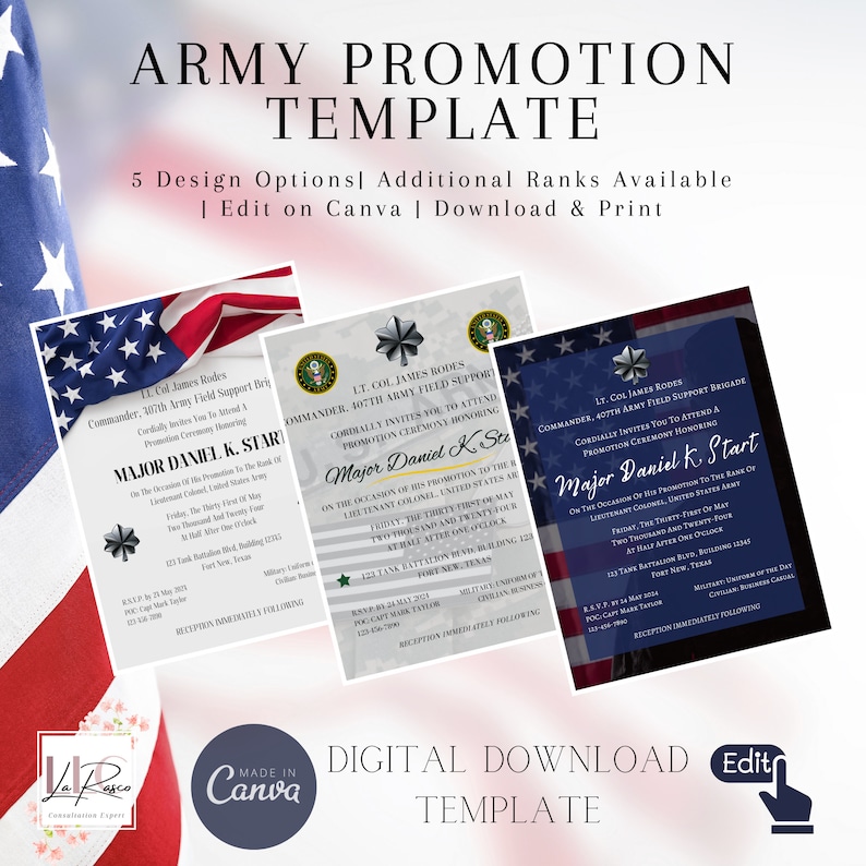 Army Promotion Template - Etsy