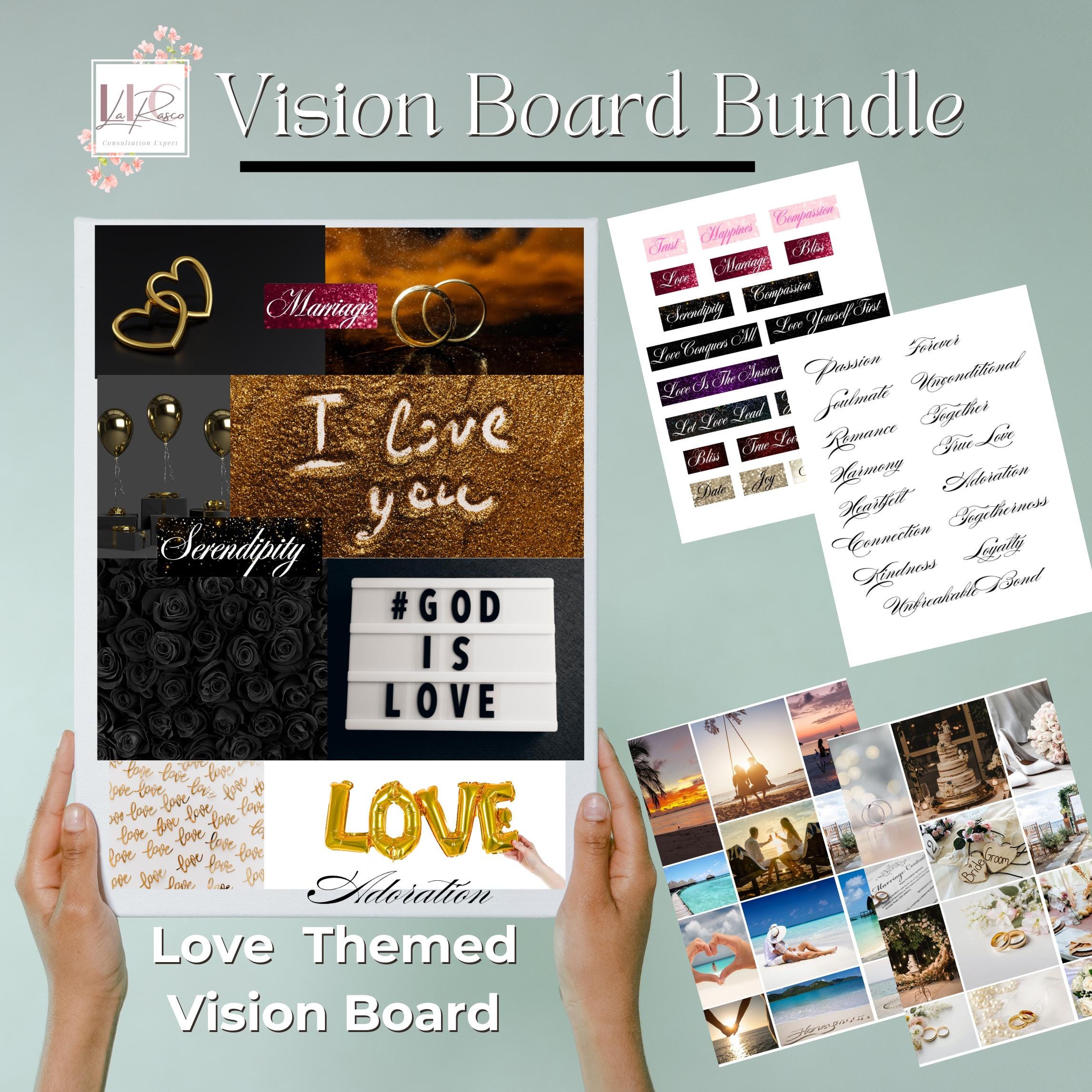 Love Themed Vision Board Printable | Instant Download - Etsy