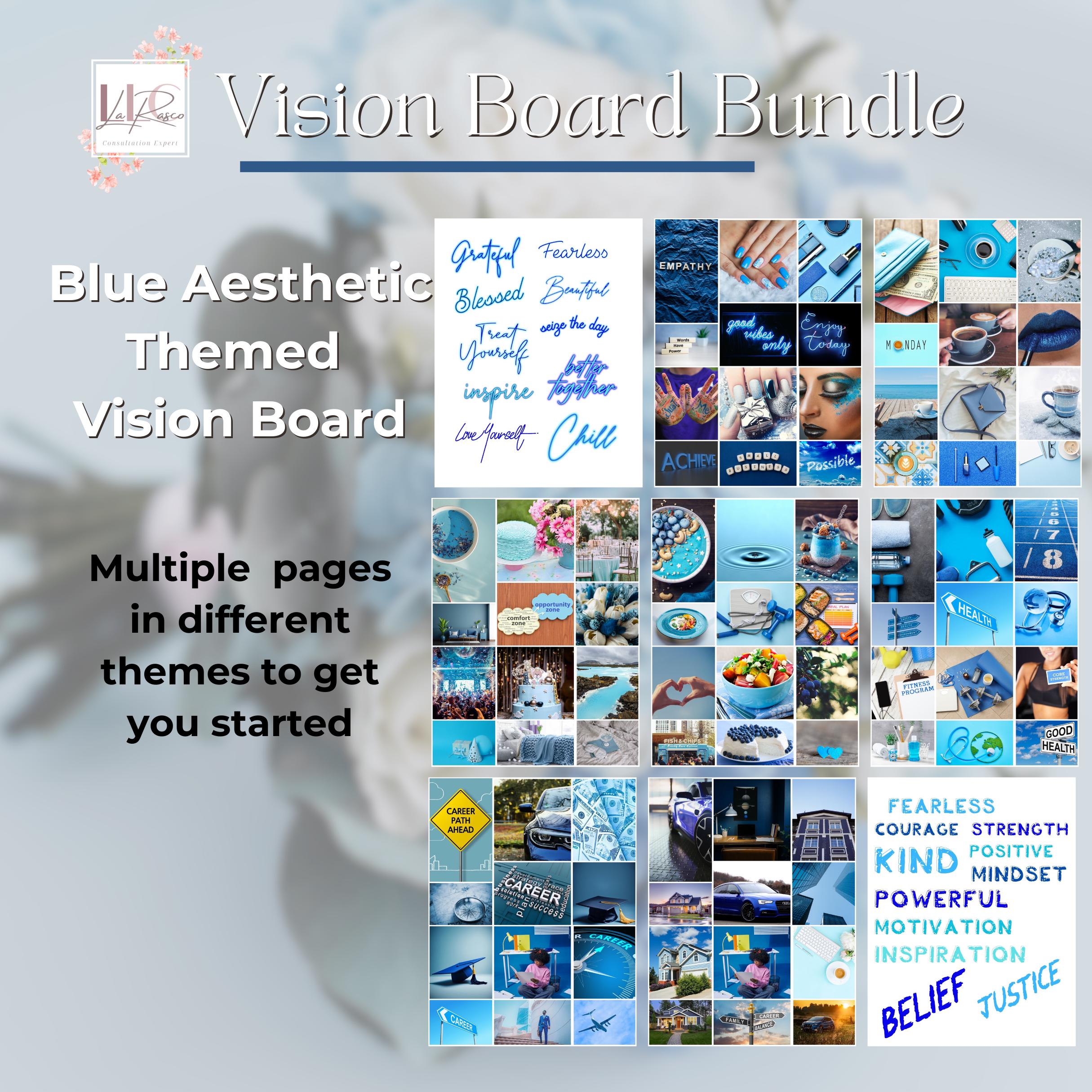 Blue Aesthetic Themed Vision Board Printable | Instant Download - Etsy