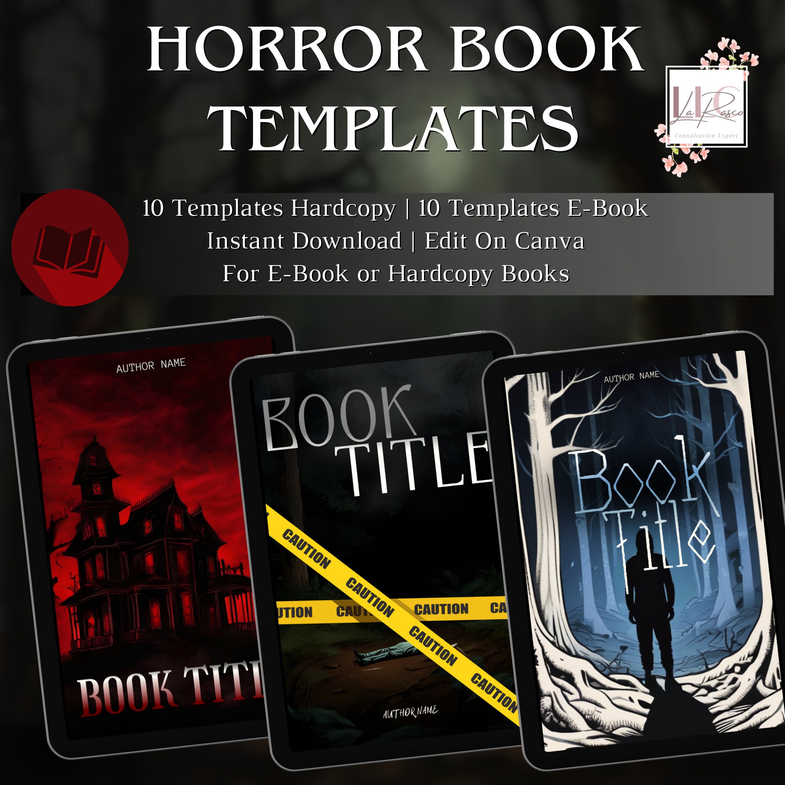 Horror Book Cover Template - Etsy