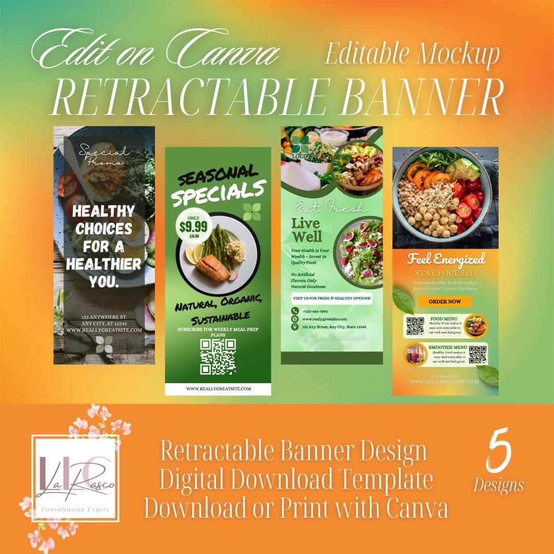 Food Promotion Retractable Banner - Etsy