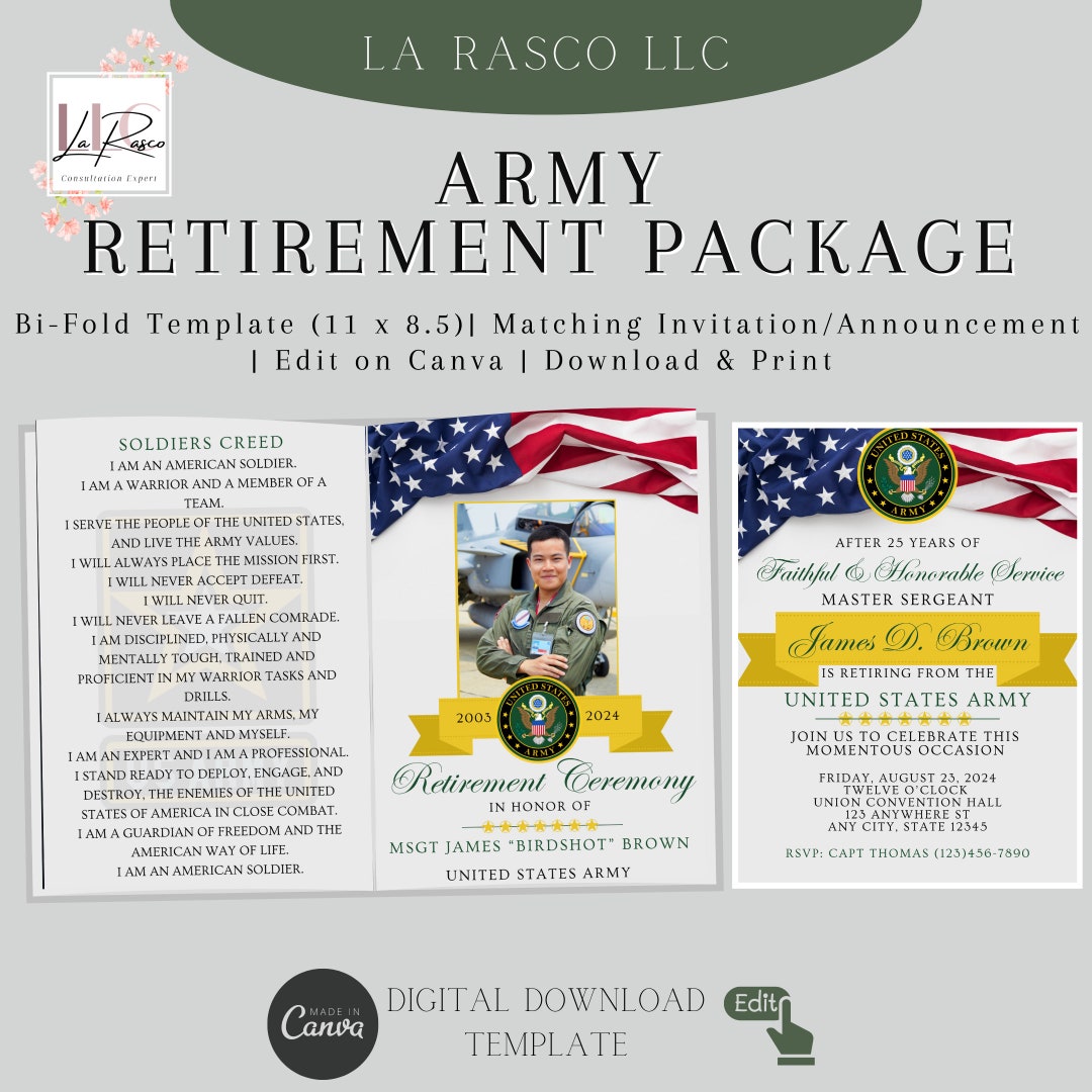Army Retirement Program Package - Etsy