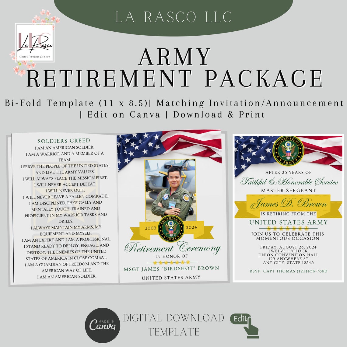 Army Retirement Program Package - Etsy