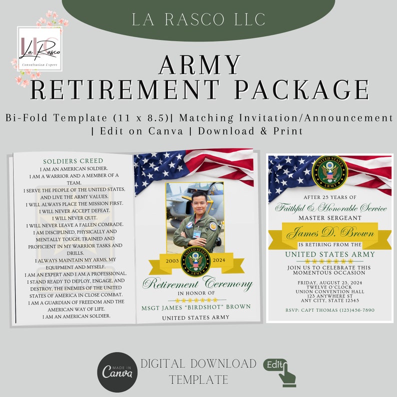 Army Retirement Program Package - Etsy