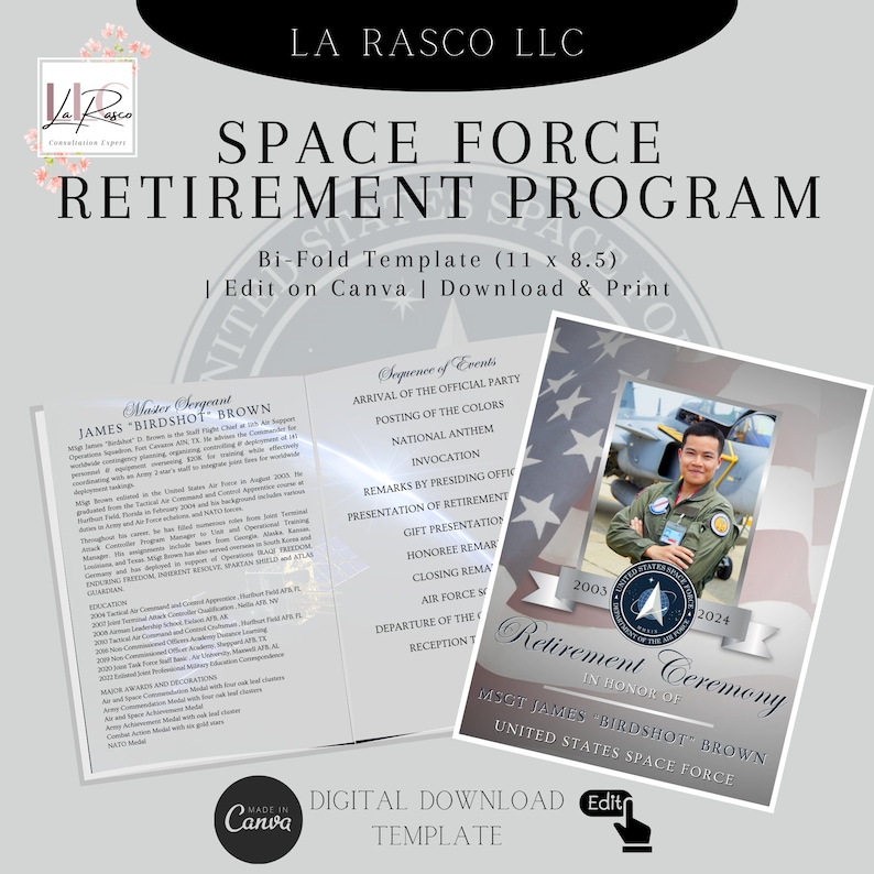 Space Force Retirement Program Template - Etsy
