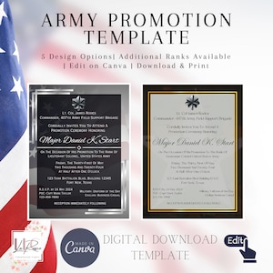 Army Promotion Template - Etsy