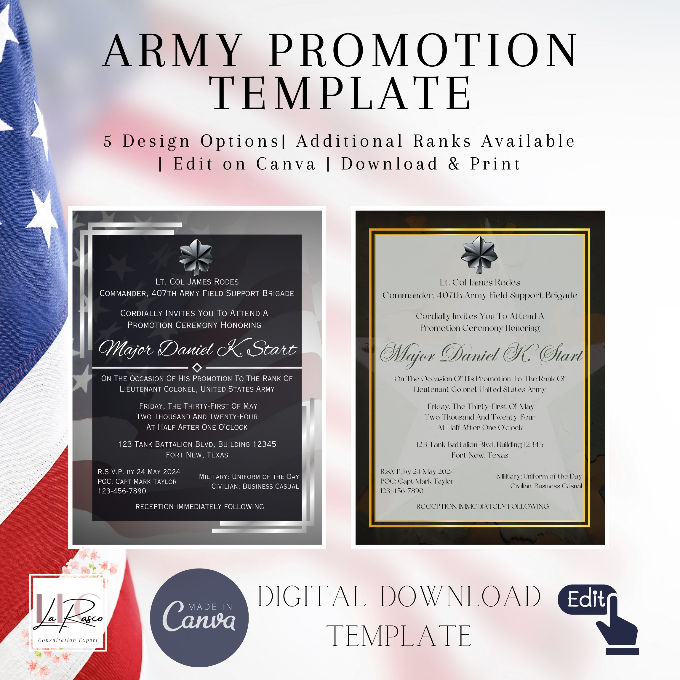 Army Promotion Template - Etsy