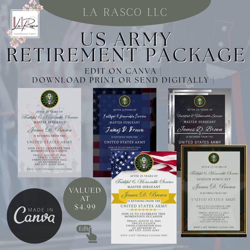 NEW Army Retirement Package - Etsy
