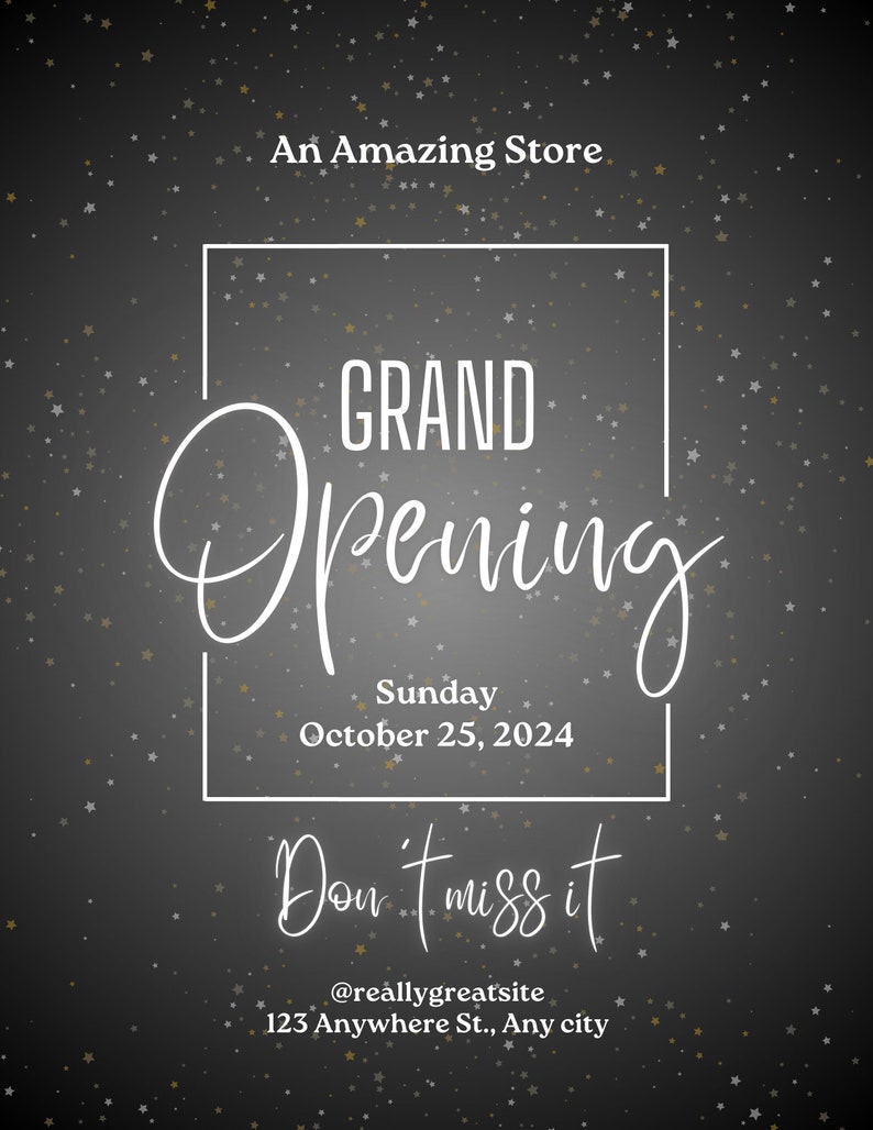 Grand Opening Flyer - Etsy