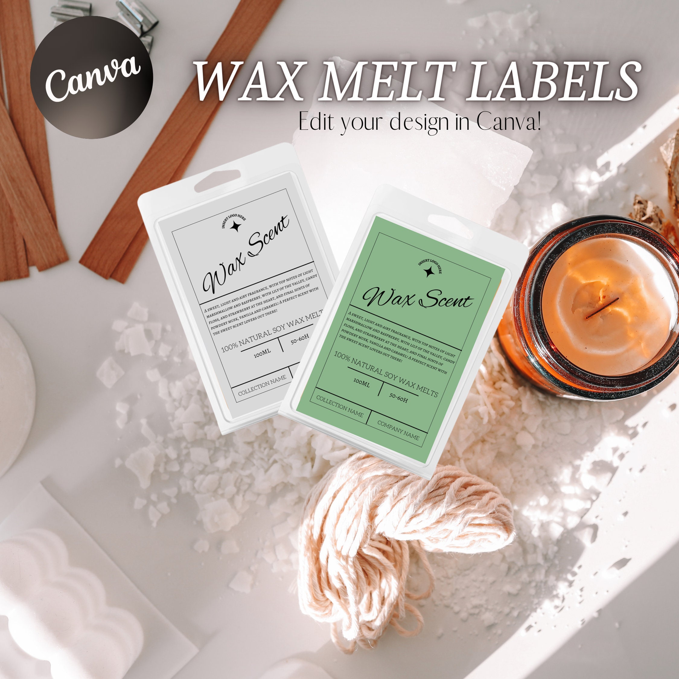 Minimalist Wax Melt Label - Etsy