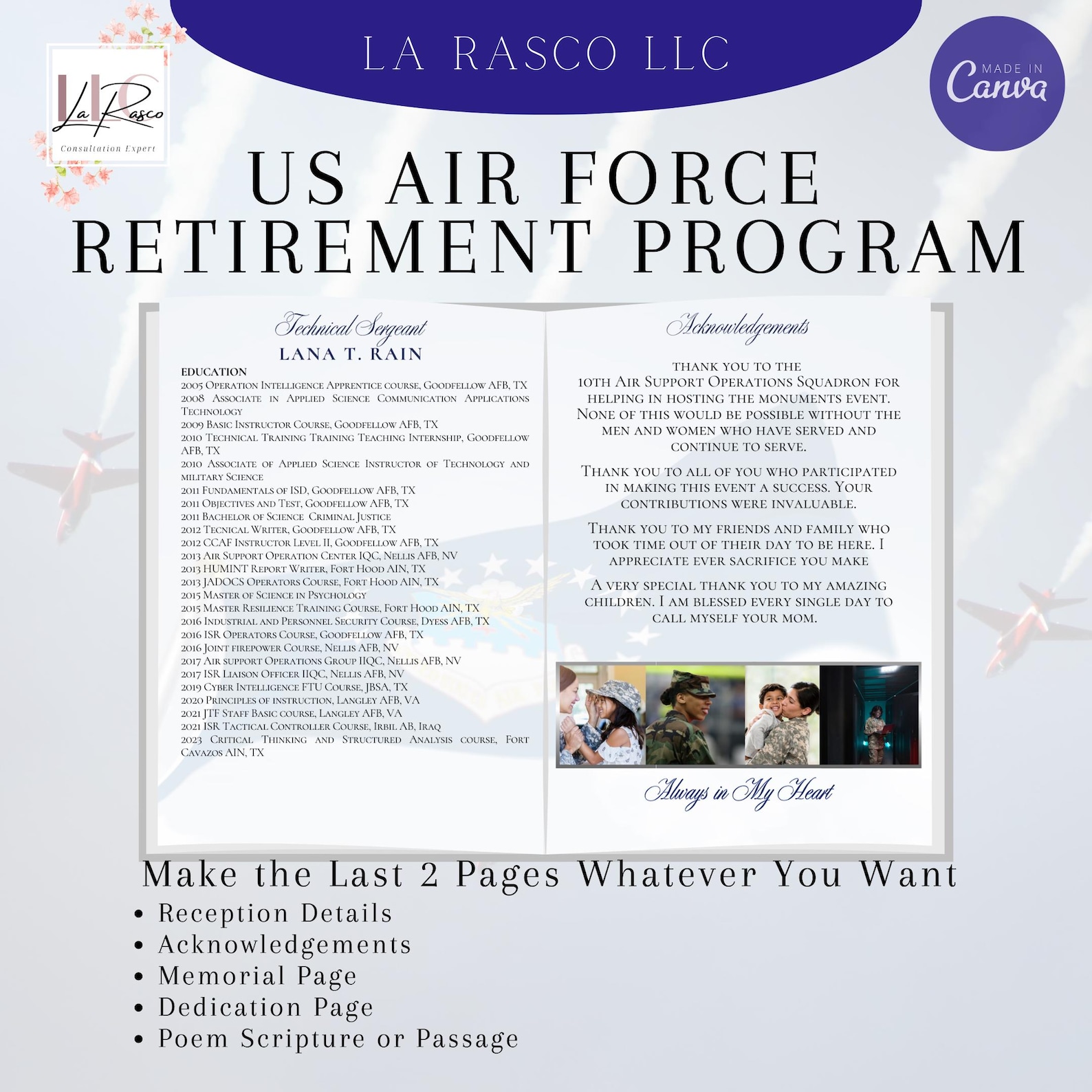 Air Force Retirement Program 8 Page Template - Etsy