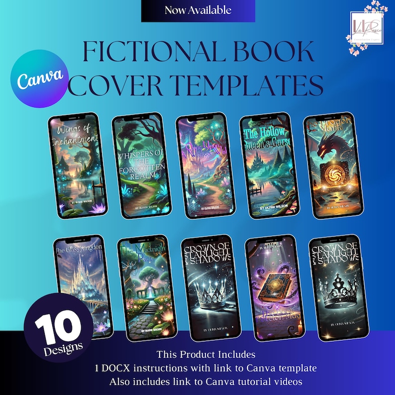 Fictional Book Cover Template: DIY Canva Front Cover (digital Download ...
