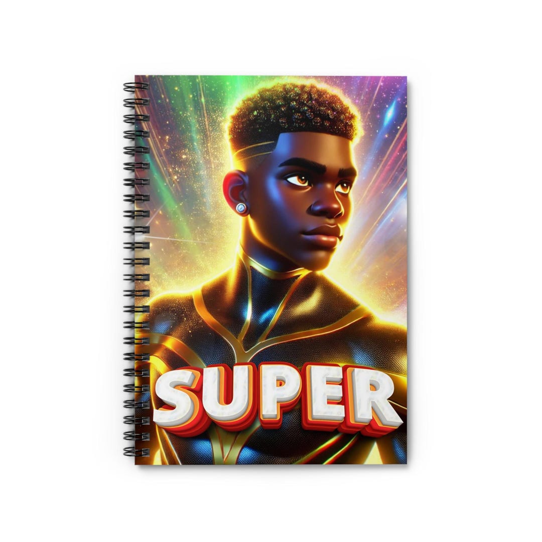 Super Boy Gold Spiral Notebook - Ruled Line - Etsy