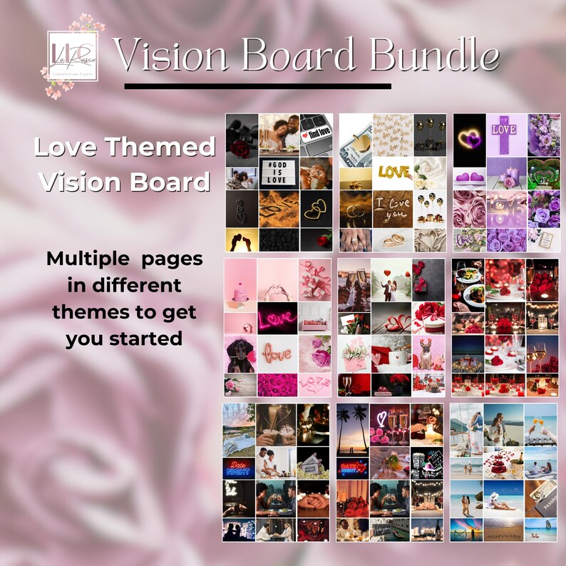 Love Themed Vision Board Printable | Instant Download - Etsy