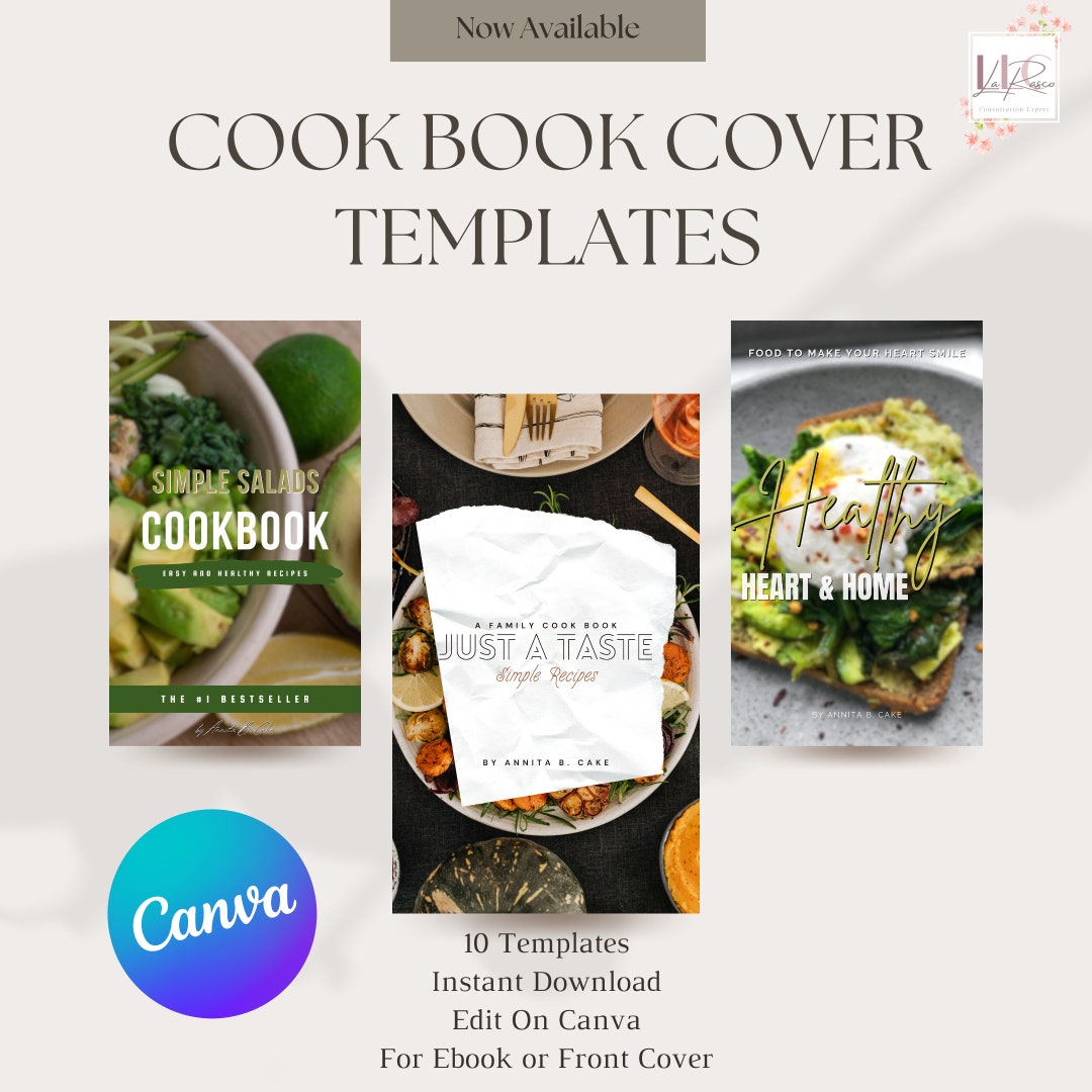 Cookbook Book Cover Template - Etsy