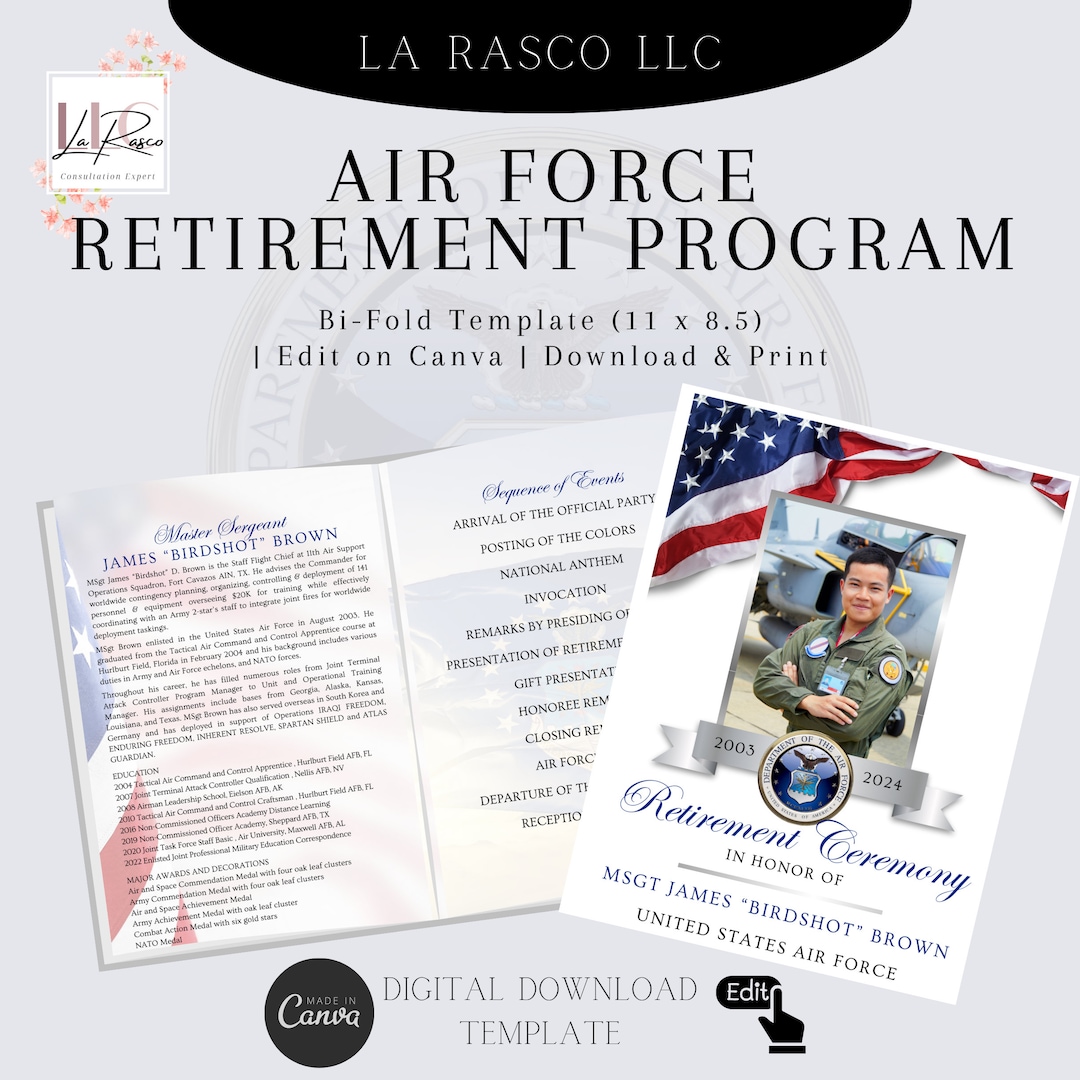 Air Force Retirement Program Template - Etsy